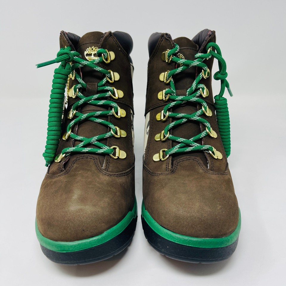 Timberland Boys 6 Inch Field Boots Brown Green Lace Up Nubuck Youth ...