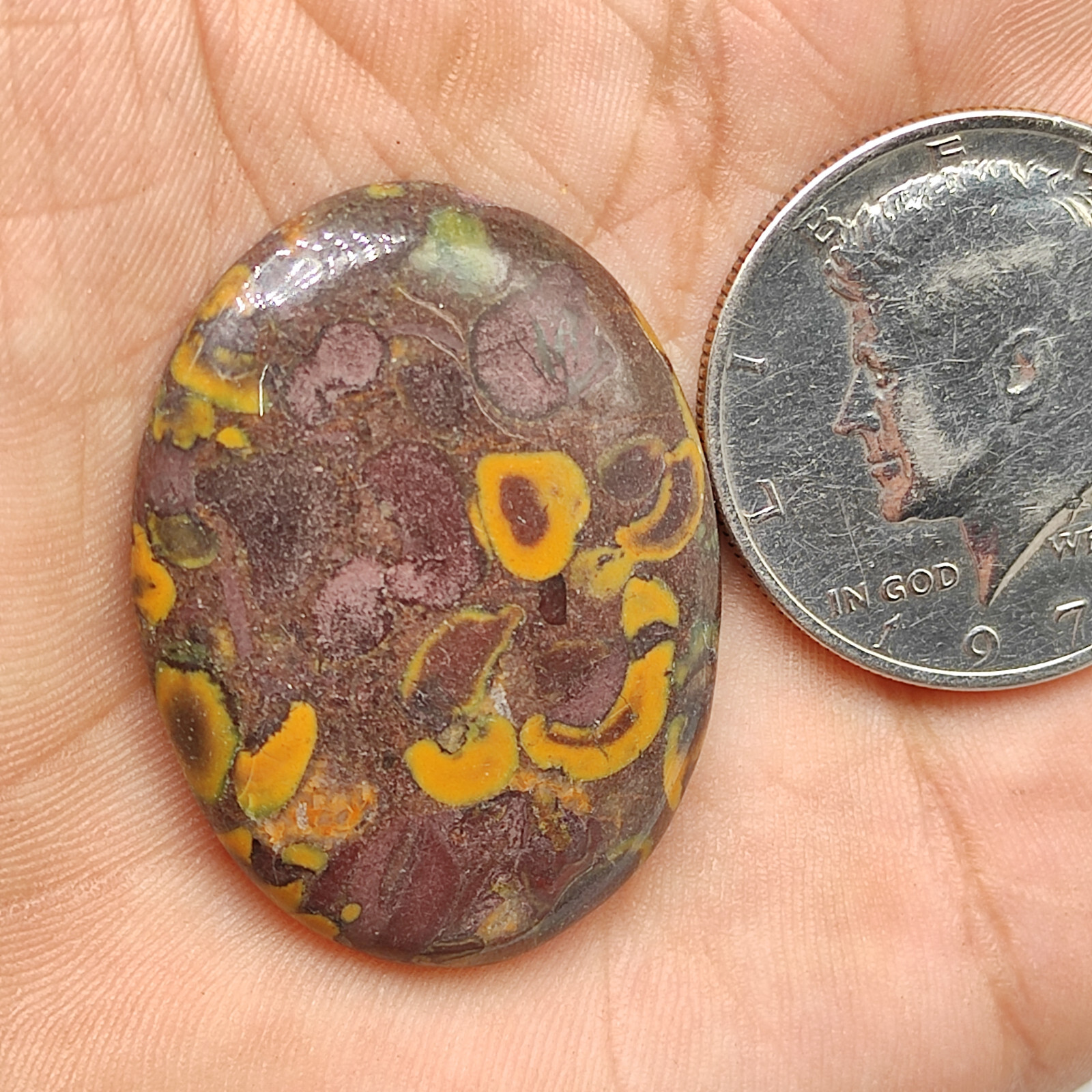 55ct Natural fruit jasper cabochon oval shape fruit jasper loose stone ...