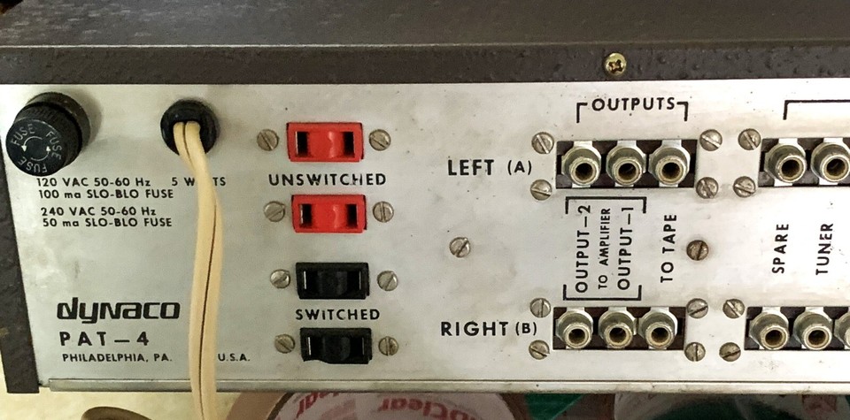 DYNACO PAT-4 preamp turns on, tape switch is broken, volume knob needs repair | eBay