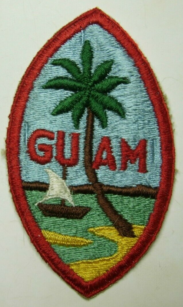 WW2 US Army Guam Shoulder Patch - Heavy White Cotton Back Stitching | eBay