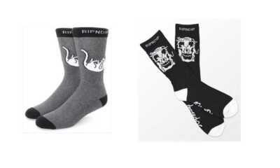 NEW RIP N DIP FALLING FOR LORD NERMAL / NERM SKULL GREY CREW SOCKS ...