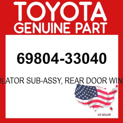 Toyota Genuine 69804-33040 Regulator Sub-Assy Rear Door Window ...