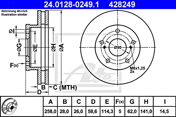 2x ATE Brake Disc For TOYOTA Hilux VII 43512-0K010 | eBay