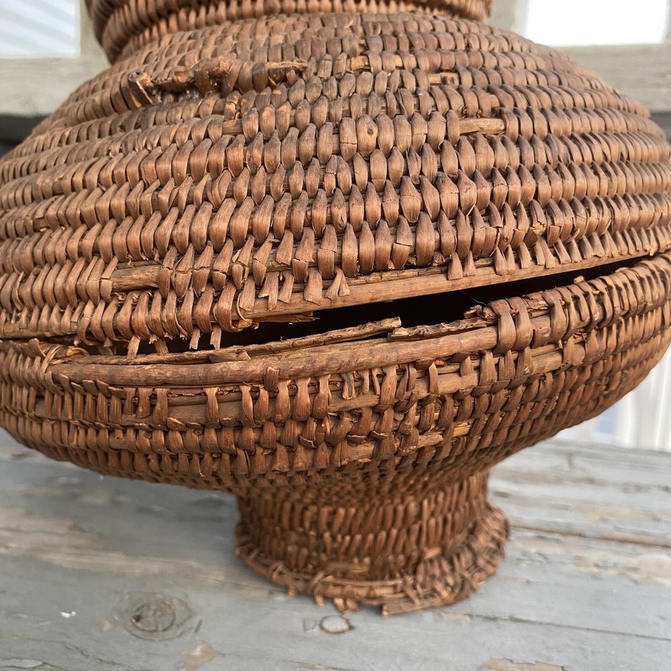 Native American Apache Jicarilla Basket - Antique Western Indian Craft ...