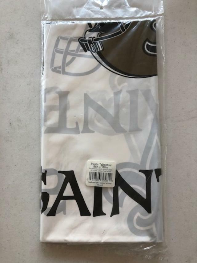 NEW Saints Table Cover New Orleans PLASTIC TABLECLOTH 54" x 108" - NFL ...