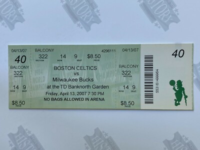 2007 Milwaukee Bucks at Boston Celtics Ticket 4/13/07 | eBay