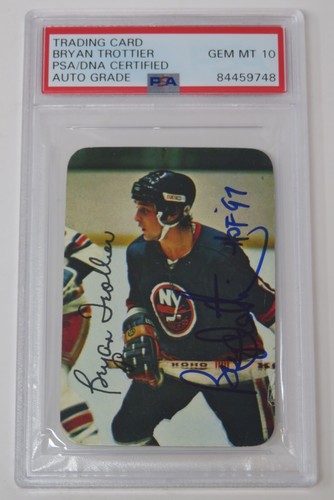 Bryan Trottier HOF Signed Autograph 1976 Topps Glossy Rookie Card 15 ...