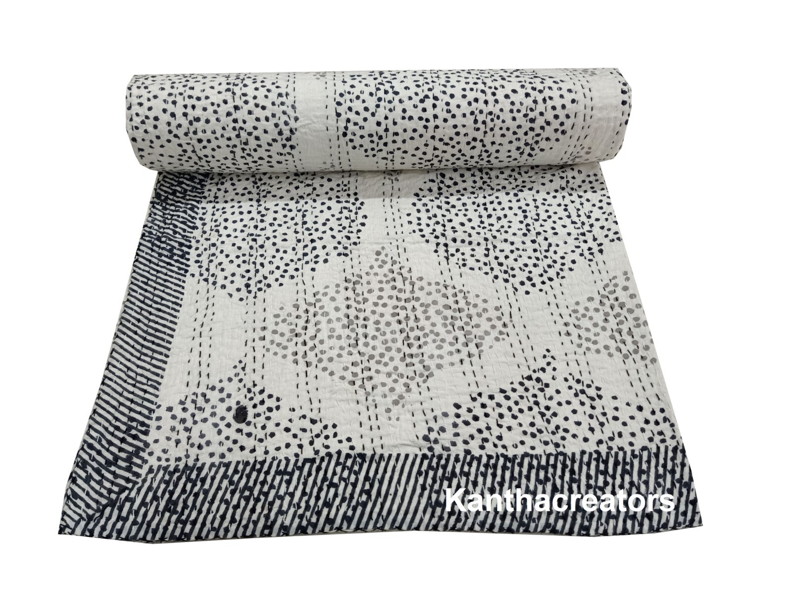 Indian Cotton Kantha Quilt Handmade Winter Rajai King Size Reversible ...
