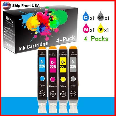 4PACK Compatible CLI 226 CLI-226 Color Ink Cartridge Work With IP4820 ...