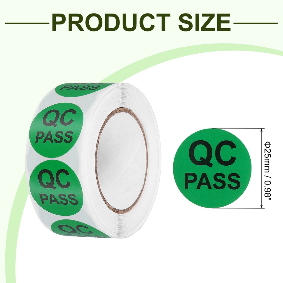 3Roll 1500Pcs QC Pass Labels, 1 Inch Inventory Quality Control Stickers ...
