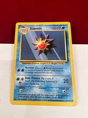 1999 WOTC POKEMON BASE SET SHADOWLESS STARMIE 64/102 COMMON | eBay