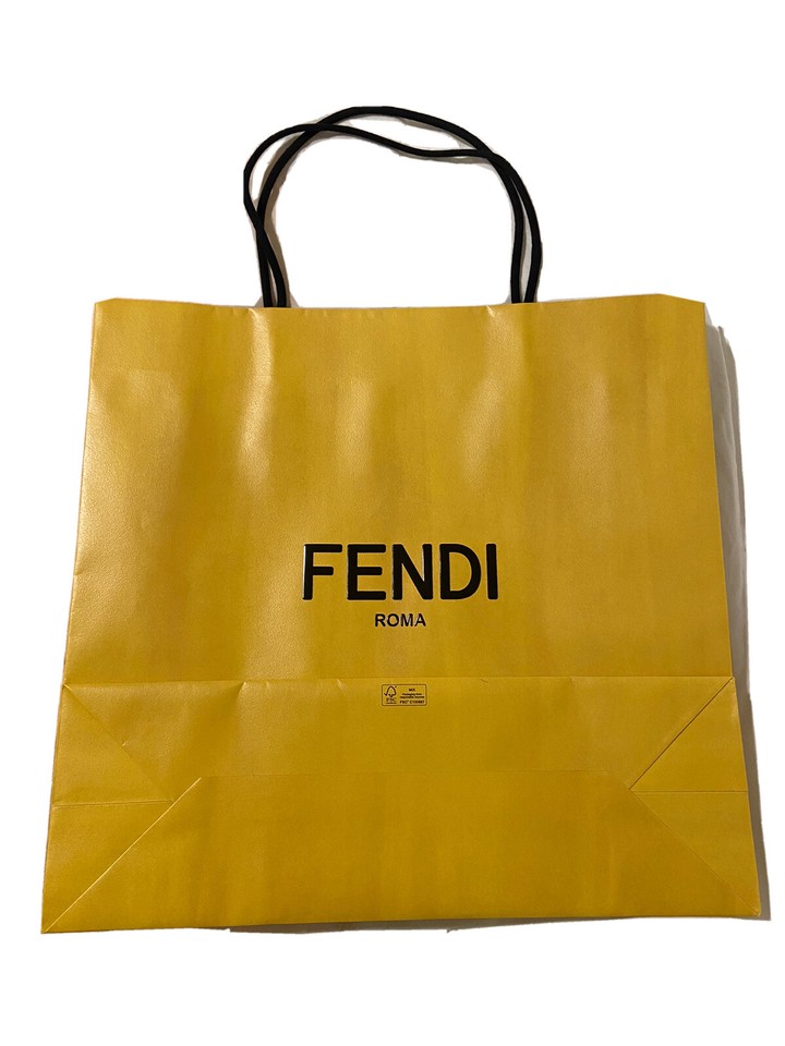 FENDI ROMA PAPER GIFT SHOPPING BAG 16.5" W x 15.75" H x 5.5" D ...