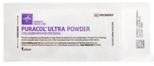 Medline Puracol Ultra Powder Collagen Wound Dressing, 1 g- MSC8801EPZ ...