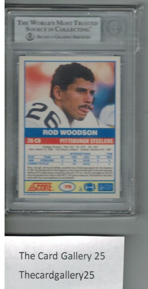 1989 Score Rod Woodson Rookie Autograph Auto BGS Signed Steelers HOF ...