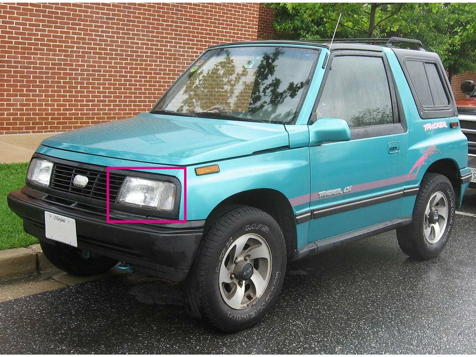 Tracker 1988-1998 Convertible 2D Clear Headlight Black for GEO LHD | eBay