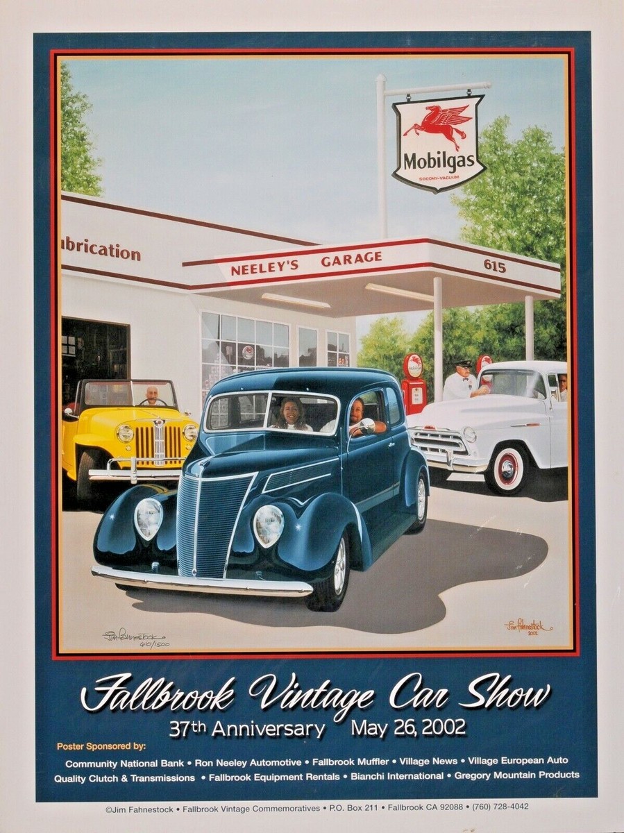 Car Show Posters Fallbrook Vintage Car Club Cars And Coffee | TERI