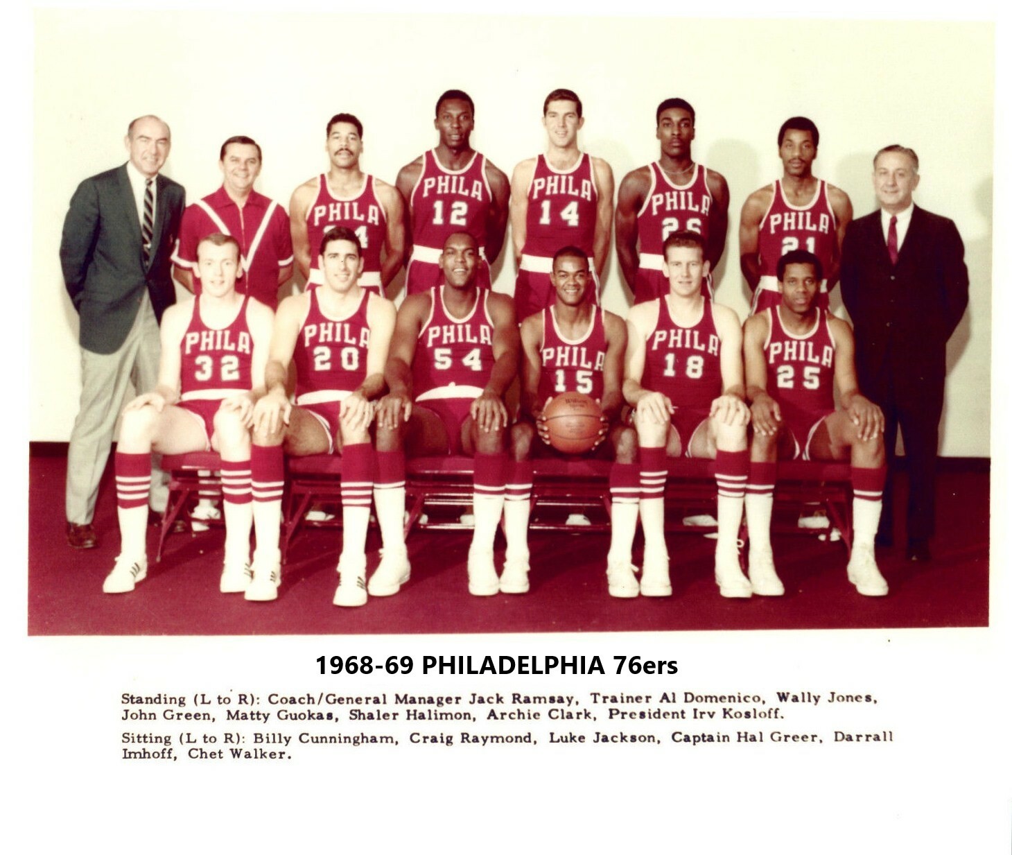 1968-69 PHILADELPHIA 76ers TEAM 8X10 PHOTO BASKETBALL NBA SEVENTY ...