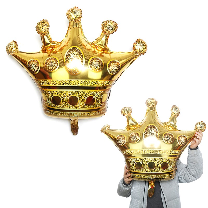 Crown Aluminum Foil Balloon Gold Multi-color Baby Birthday | eBay Australia