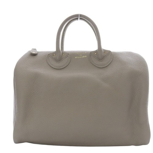 Young & Olsen Embossed Leather Boston S Handbag Calf Beige YO21 Handle ...