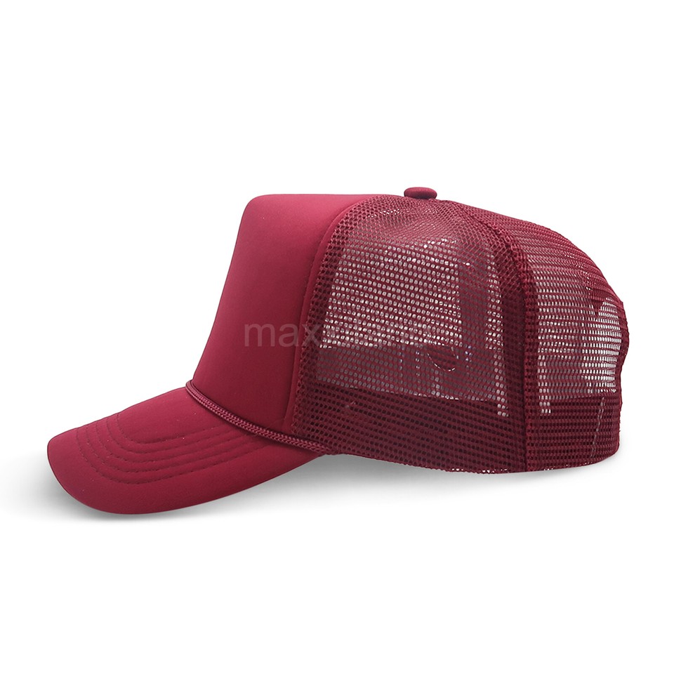 Trucker Hat Foam Mesh Baseball Cap Snapback Adjustable Plain Solid Men ...