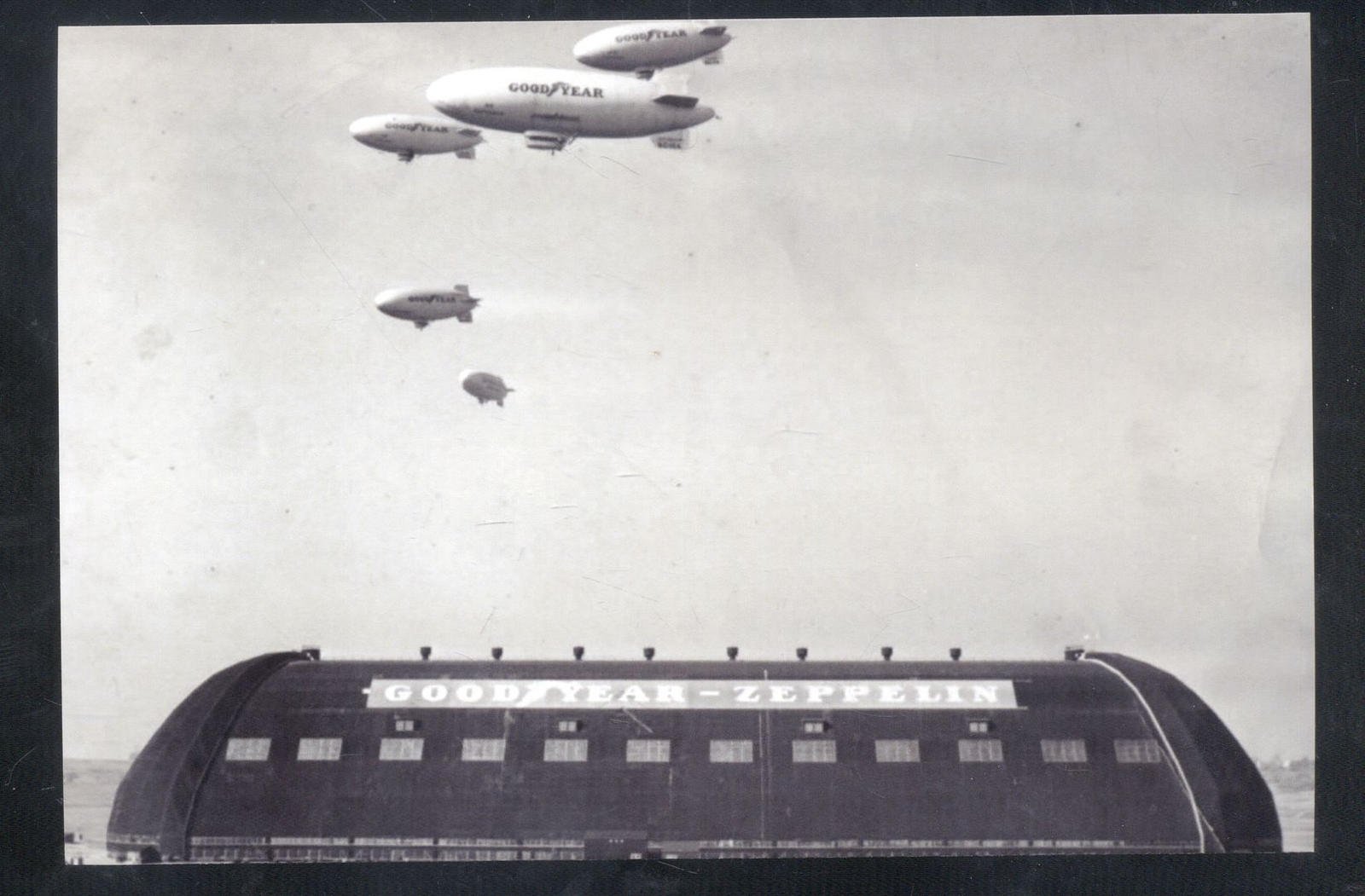 REAL PHOTO AKRON OHIO GOODYEAR ZEPPELIN DOCKS BLIMP HANGAR POSTCARD ...