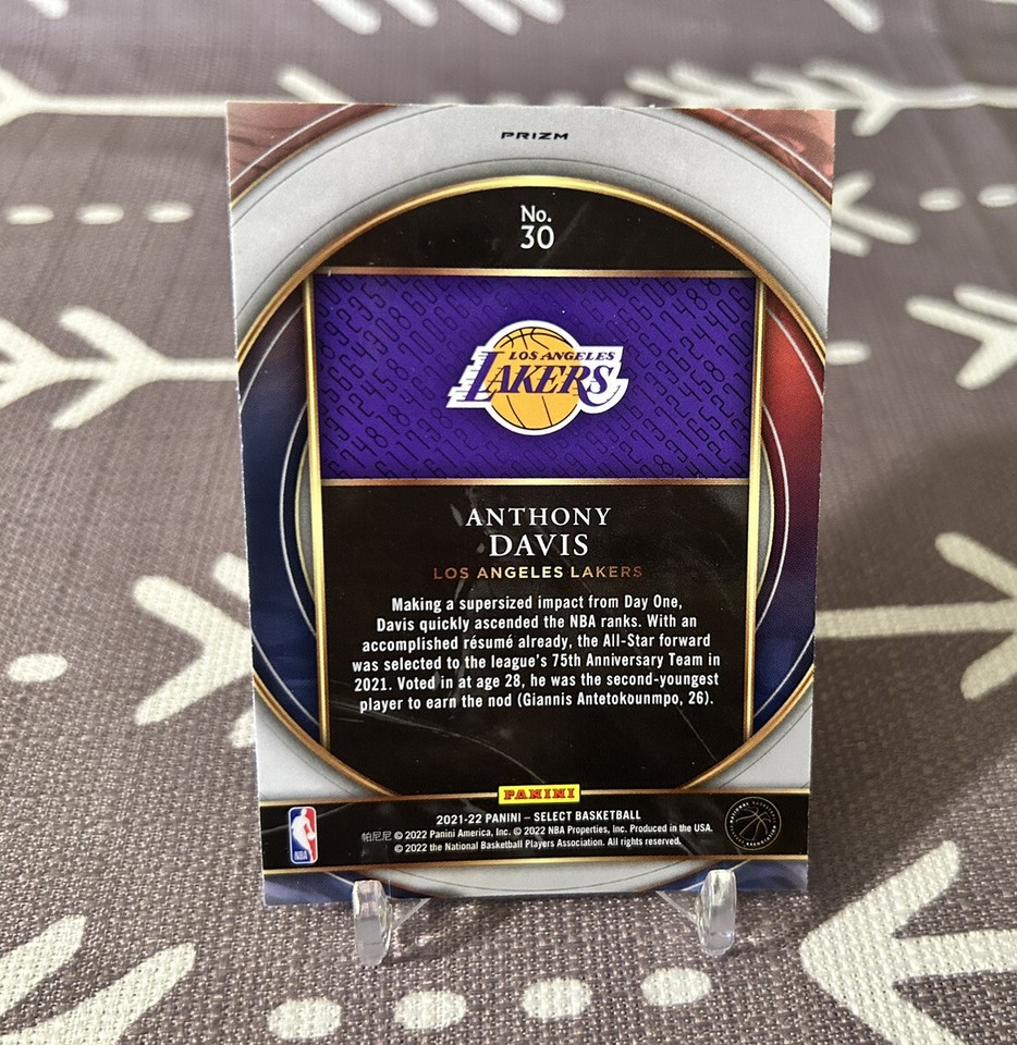 2021-22 Select #30 Anthony Davis NUMBERS PRIZM Insert | eBay