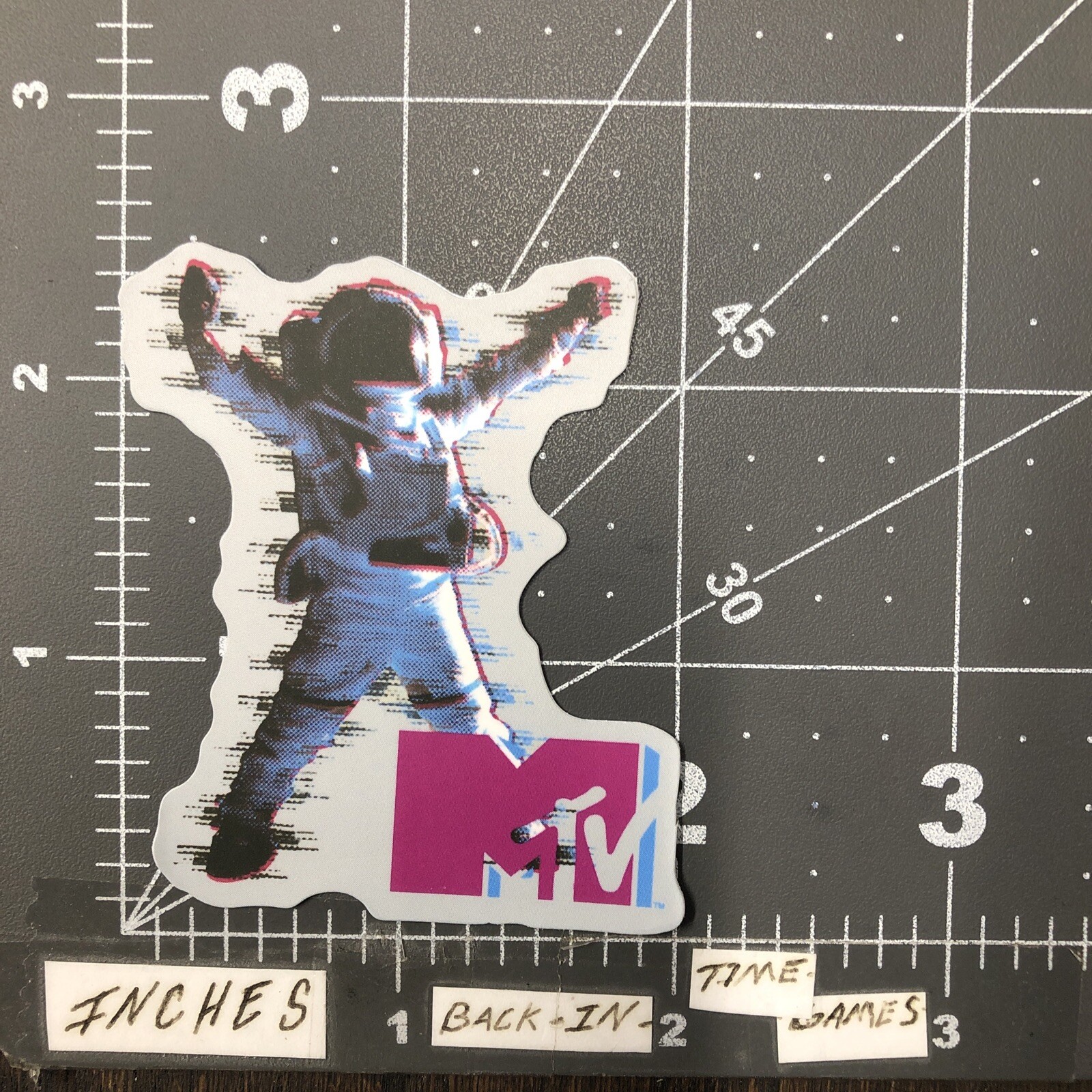 Astronaut MTV Logo Humor Sticker For Skateboard Bottle Phone Guitar Ect ...