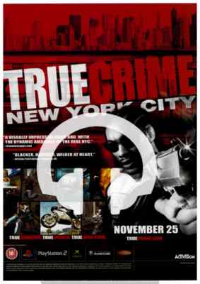 (-0-) RARE TRUE CRIME NEW YORK CITY PS2 GAME MAGAZINE ADVERT TRUSTED ...