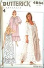 OOP Butterick Pattern Misses Nightgown Robes Pajamas Loungewear UPIC ...