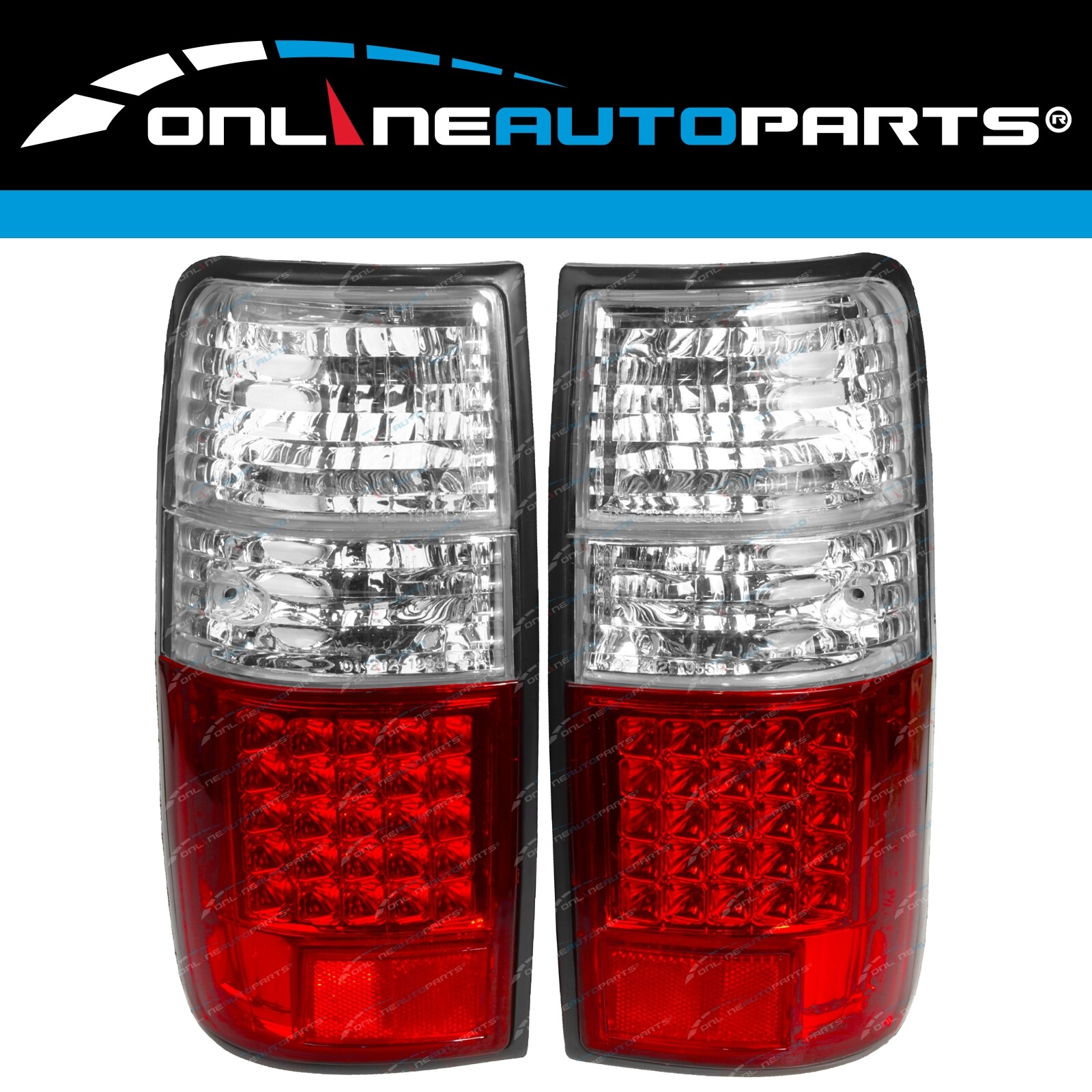 Clear LED Tail Lights LH+RH for Toyota Landcruiser 80 Series HDJ80 ...