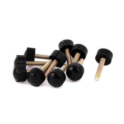 M5 x 25mm Round Head Screw On Straight Knurled Clamping Knob Grips ...