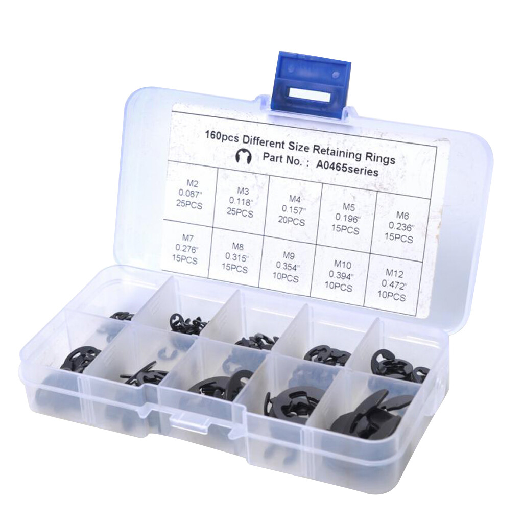 High Quality 160Pcs E-Clip Retaining Ring Snap Ring Assortment Kit | eBay