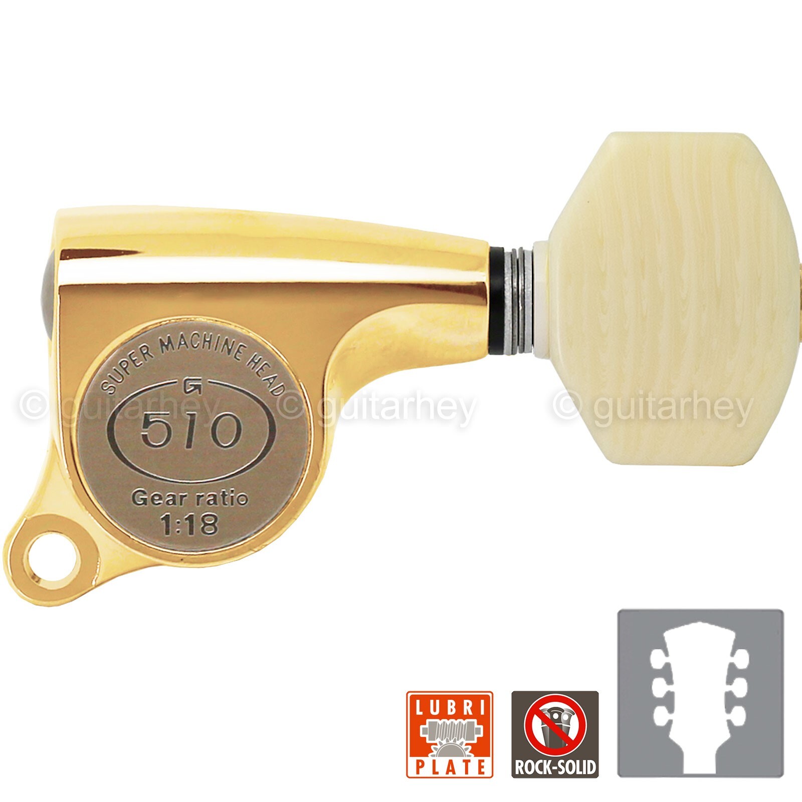 NEW Gotoh SGS510Z-M07 L3+R3 Set Mini Tuners IVORY Buttons 1:18 Ratio ...