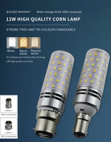 7 x LED Globe Corn Bulb B15/B22 Daylight Warm White Neutral White Tri ...