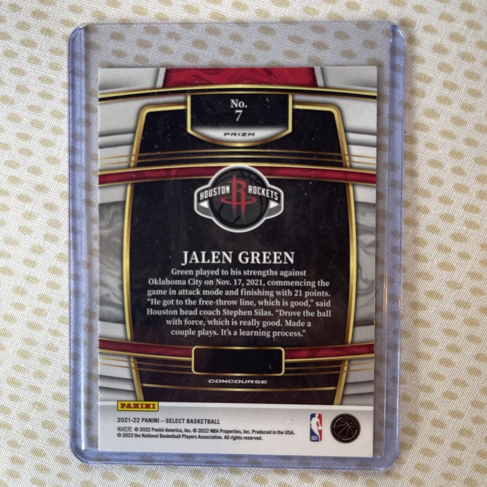 jelen green rc select no.7 green/red Nba Rockets Card | eBay