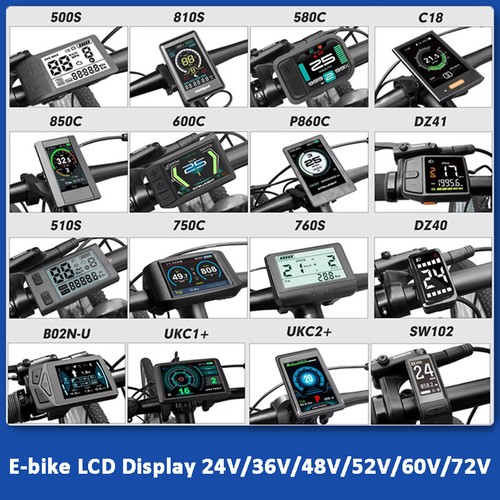 Electric Bike LCD Display 24V-72V for BAFANG Mid Drive Motor BBS02B ...