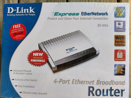 D-Link 4-Port Ethernet Broadband Router DI-604 Cable/DSL XBox ...