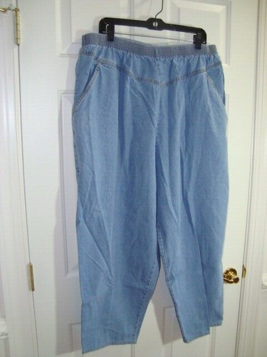 Lord Isaacs Womens Petite 100% Cotton Bleached Pull Up Blue Jeans 26WP ...