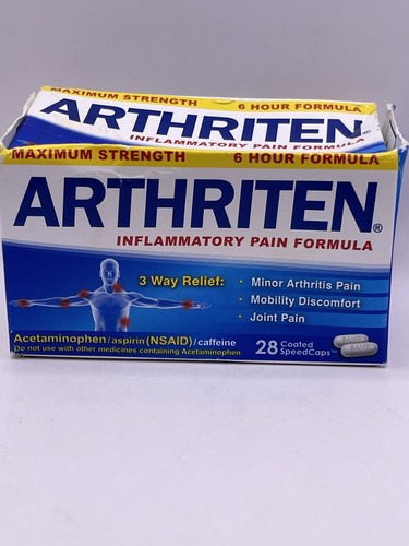 Arthriten Inflammatory Pain Formula Caplets 28 Count With 3 Active ...