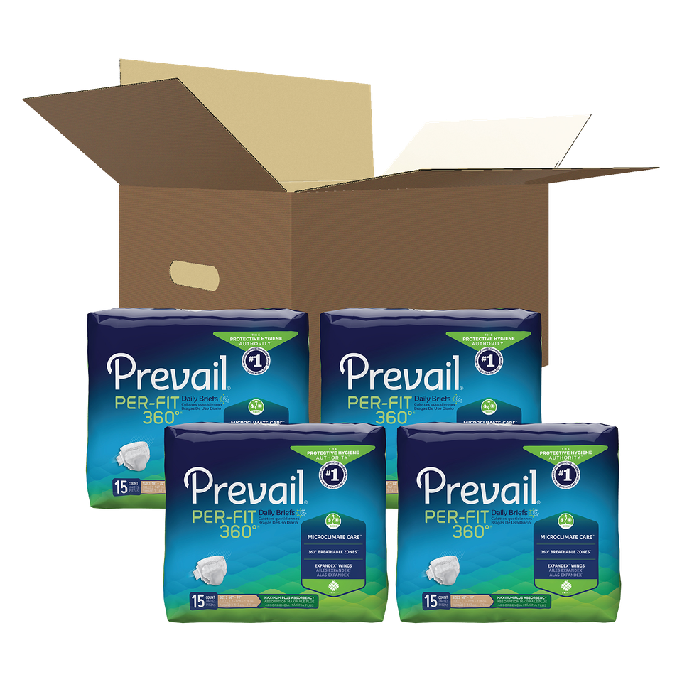 Prevail Per-Fit 360 Adult Incontinence Briefs, Maximum Plus Absorbency ...