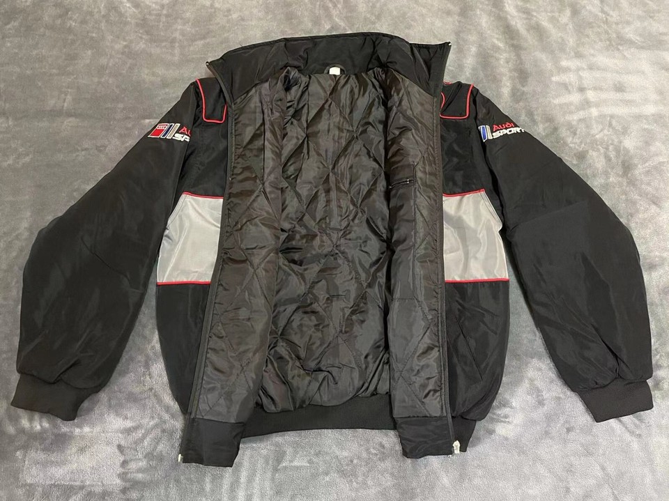 Unisex Adult Audi Jacket Ebroidered Cotton Padded F 1 Racing Jacket | eBay