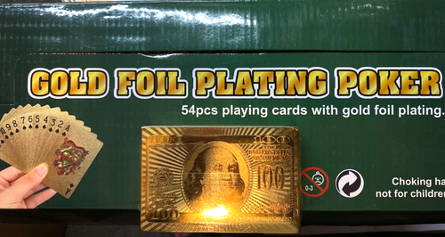 Decks Luxury 24K Gold Foil Poker Playing Cards Waterproof Plastic Set ...