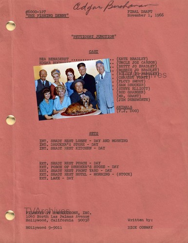 Petticoat Junction TV Series 1966 Script, Uncle Joe Edgar Buchanan ...