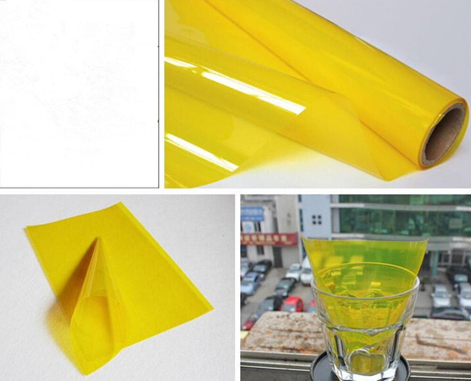 Yellow Window Film Glass Sticker Home/office Building sticker Decor PET ...