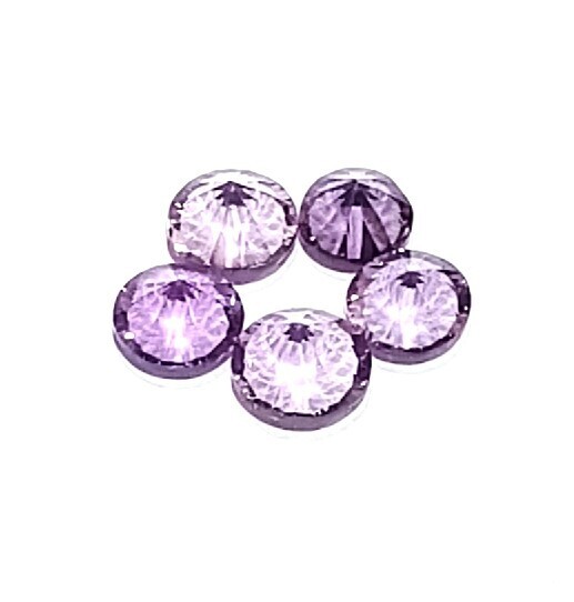 5 Pc-Faceted Amethyst Loose Diamond shape Round cut Gemstone 6x6 mm ...
