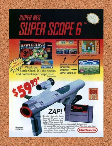 Super Scope SNES Original 1992 Ad Authentic Nintendo Video Game Promo ...