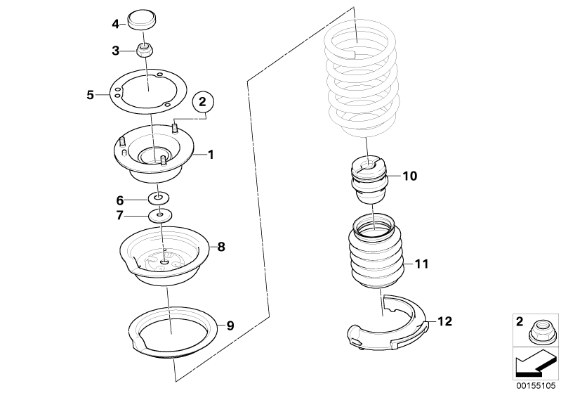 31336764372 Spring Pad Lower BMW 1' 3' 5' X1 Z4 for sale online | eBay UK
