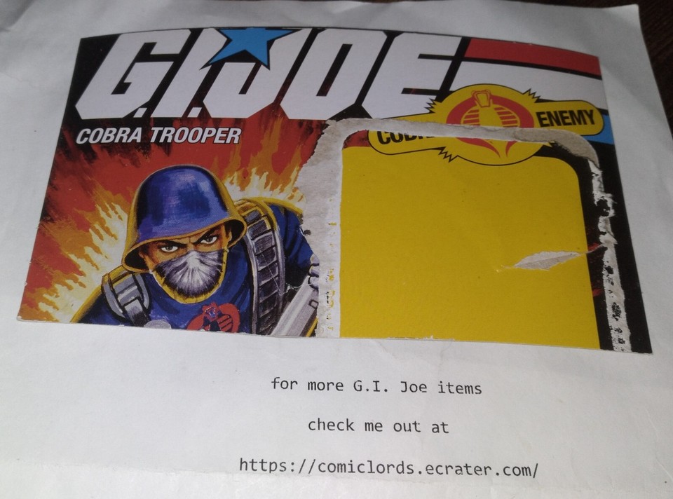 Cobra Trooper Filecard Walmart Retro Line GI Joe G.I. Joe File Card | eBay