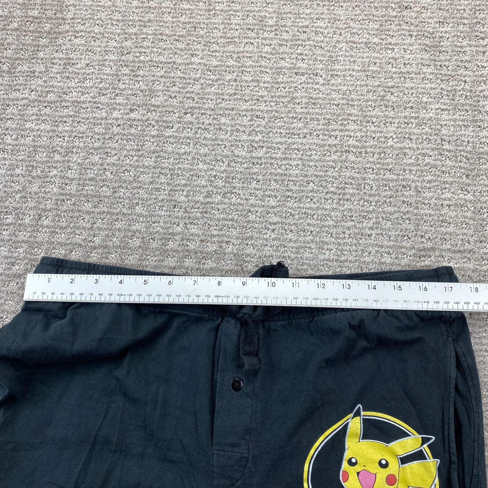 Pokémon Pikachu Pants Men Large L Black Pajama Sleep … - Gem
