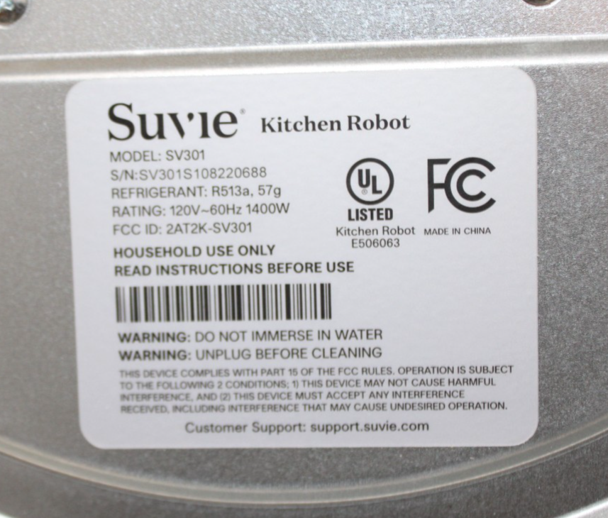 Suvie Gourmet Kitchen Robot SV301 Smart Appliance Cooker & Refrigerator ...